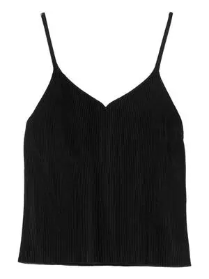 CFCL Ribbed V-neck Top - Black