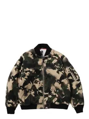 A BATHING APE Map Camo Bomber Jacket - Green