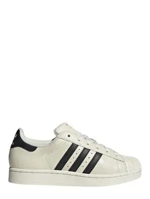Adidas Superstar Ii Cracked Leather Sneakers - Off White/core Black