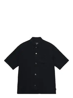 StÜssy Boxy Short Sleeve Stripe Shirt - Black