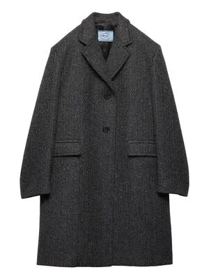 PRADA Single-Breasted Chevron Wool Jacket