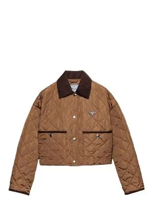 Prada Light Re-Nylon Cropped Jacket Cork Beige