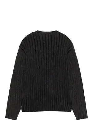 StÜssy Cotton Slub Rib Crew - Black