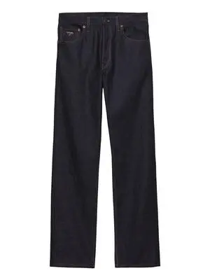 Prada Regular Fit Raw Denim Jeans - Blue