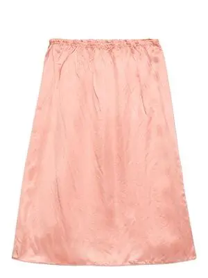 Prada Washed Satin Pencil Skirt - Orange