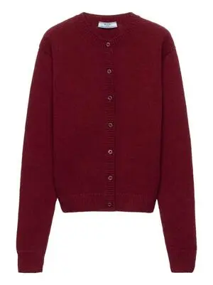 Prada Cashmere Cardigan - Amaranth Red/maize Yellow
