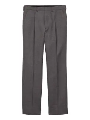 Prada Wool And Silk Wide-Leg Pants Slate Gray