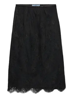 Prada Lace Pencil Skirt - Black