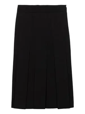 Prada Sablé Satin Flared Skirt - Black