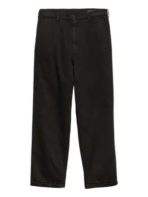 Prada Cotton Wide-leg Pants - Black