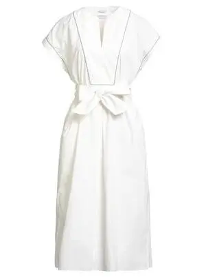Brunello Cucinelli Midi Cotton Dress - White