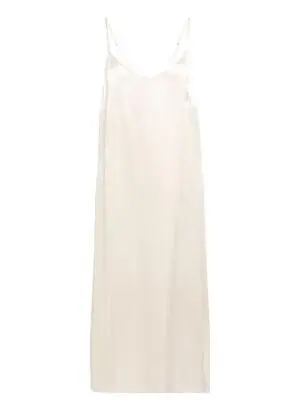 Peserico Satin Slip Midi Dress - White