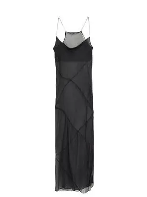 Patrizia Pepe Midi Slip Dress - Black