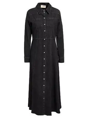 KAOS JEANS Cotton And Elastane Maxi Shirt Dress - Black