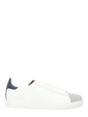 Armani Exchange Low-top Pebbled Leather Sneakers - White