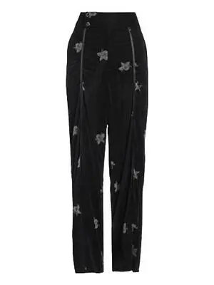 Pinko Wide-leg Floral Print Pants - Black