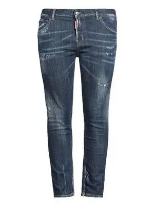 Dsquared2 Skinny Jeans With Leather Trims - Blue