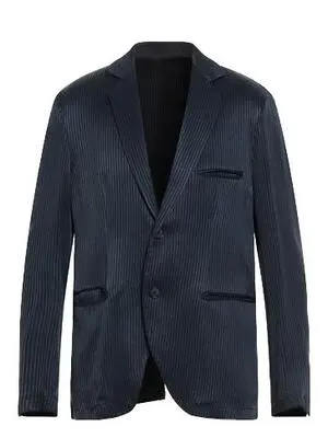 Giorgio Armani Single-breasted Cupro Blazer - Navy