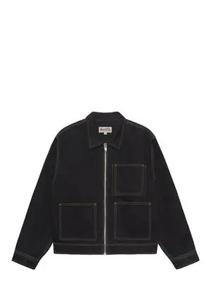 StÜssy Denim Zip Work Jacket - Washed Black