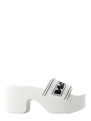 Alexander Wang Aw Webbing Platform Slides - White