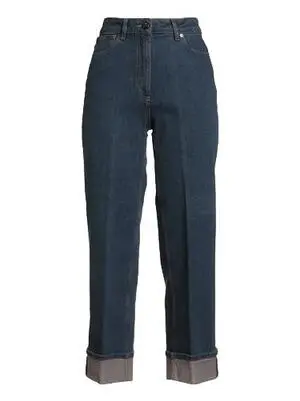 Peserico Straight-leg Jeans With Folded Hem - Blue