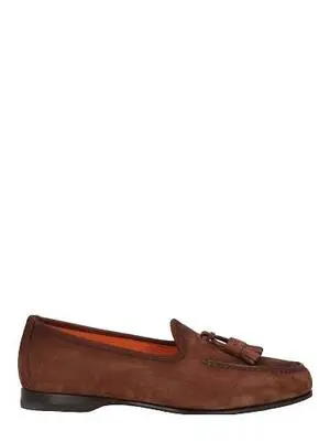 Santoni Goodyear Leather Loafers With Tassels - Brown