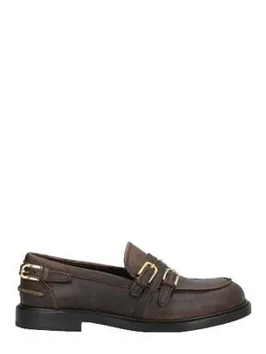 Sandro Leather Loafers With Monk Strap Detailing - Brown