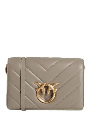 Pinko Quilted Flap Bag With Adjustable Shoulder Strap - Grey