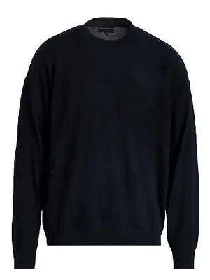 Emporio Armani Charcoal Virgin Wool Blend Sweater - Navy