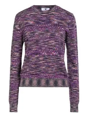 Missoni Knitted Crewneck Long Sleeve Sweater - Purple