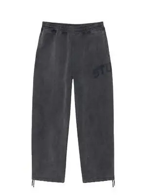 StÜssy Fleece Faded Graphic Pant - Washed Black