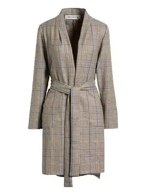 SHIRTAPORTER Glen Plaid Tweed Overcoat - Beige