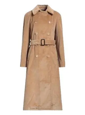 SEALUP Belted Corduroy Coat - Beige