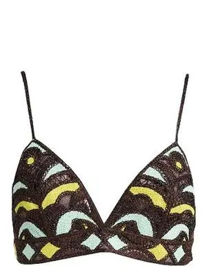 Emilio Pucci Multicolor Knit Crop Top - Brown