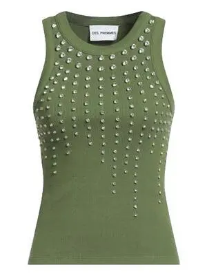 DES_PHEMMES Top With Appliqués - Green