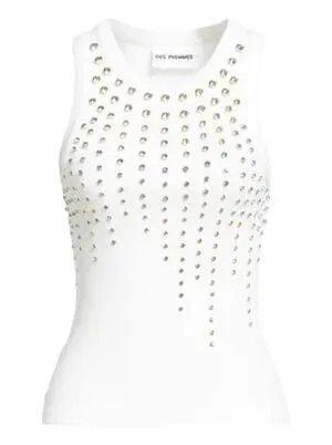 DES_PHEMMES Top With Appliqués - White