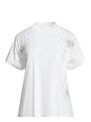 DES_PHEMMES T-shirt In Cotton, Elastane, Glass, Metal, And Polyester - White