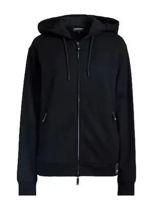 Emporio Armani Viscose-blend Hooded Sweatshirt - Black