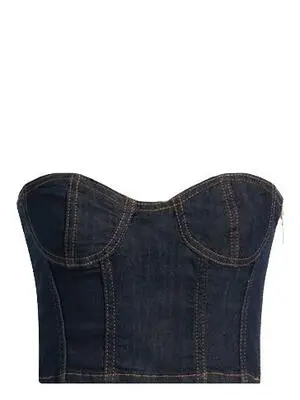 LIU •JO Denim Tube Top - Blue