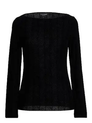 Emporio Armani Jacquard Jersey Top - Black