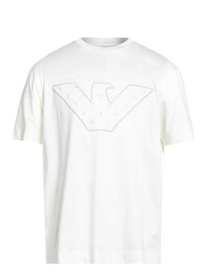 Emporio Armani Man T-shirt Ivory Size Xl Lyocell, Cotton Ivory