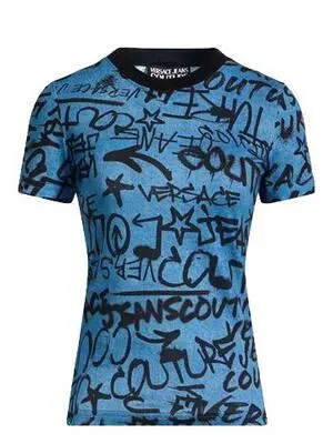 Versace Printed Jersey T-shirt - Blue