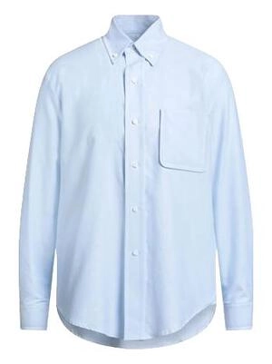 SANDRO Man Shirt Sky Blue Size S Cotton