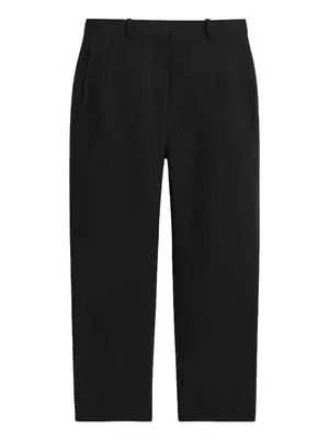 Cos Cropped Wool Barrel-leg Trousers - Black