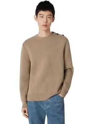 BOTTEGA  VENETA Compact Wool Sweater - Sparrow