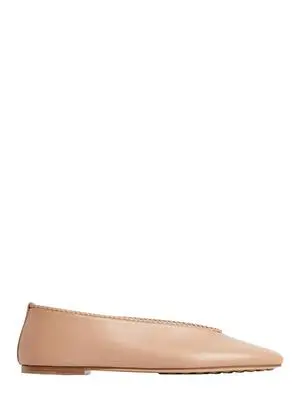 BOTTEGA  VENETA Leather Ballerina Flats - Cipria