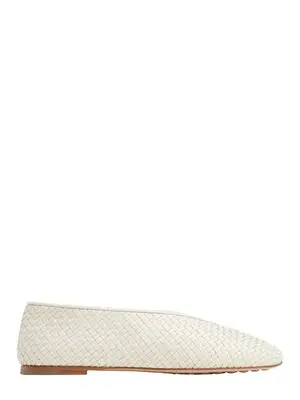 BOTTEGA  VENETA Intrecciato Leather Ballerinas - Sea Salt