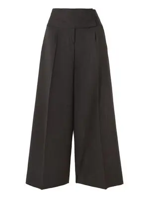 Our Legacy Girdle Pleated Wool Wide-leg Pants - Brown