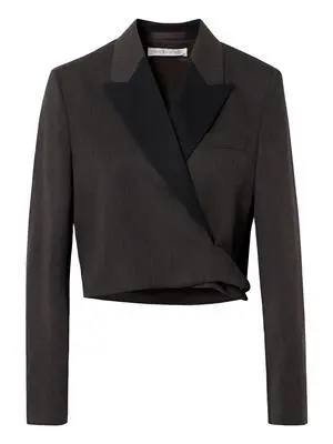 Our Legacy Cropped Wool Wrap Blazer - Brown