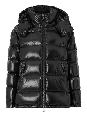 Moncler Maire Hooded Quilted Glossed-shell Down Jacket - Black
